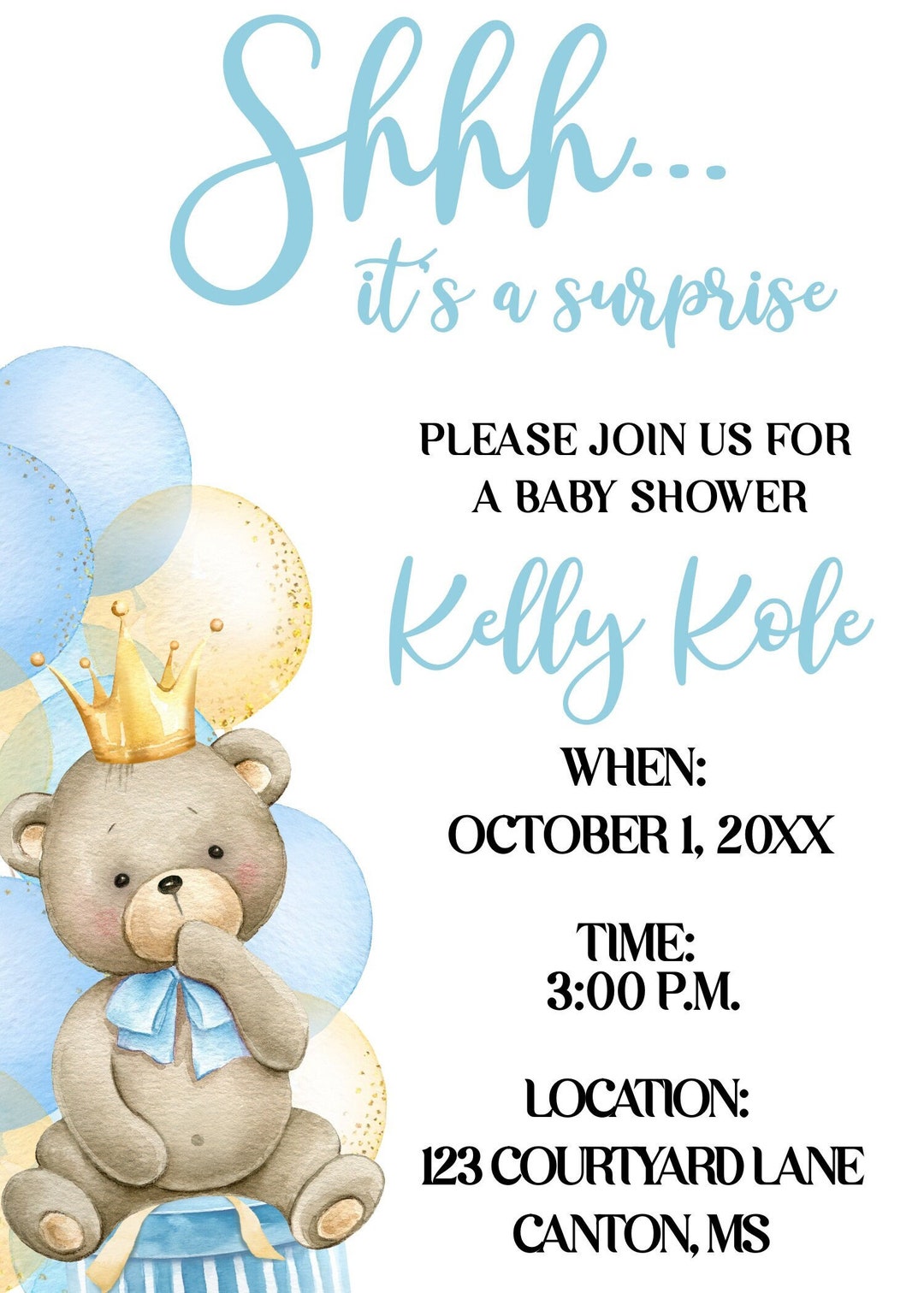 Surprise Baby Shower Invitation, Shhh....it's a Surprise Baby Shower ...