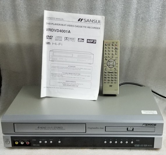 Sansui VRDVD4001A DVD VCR Combo 4 Head VHS Recorder W/t Remote - Etsy