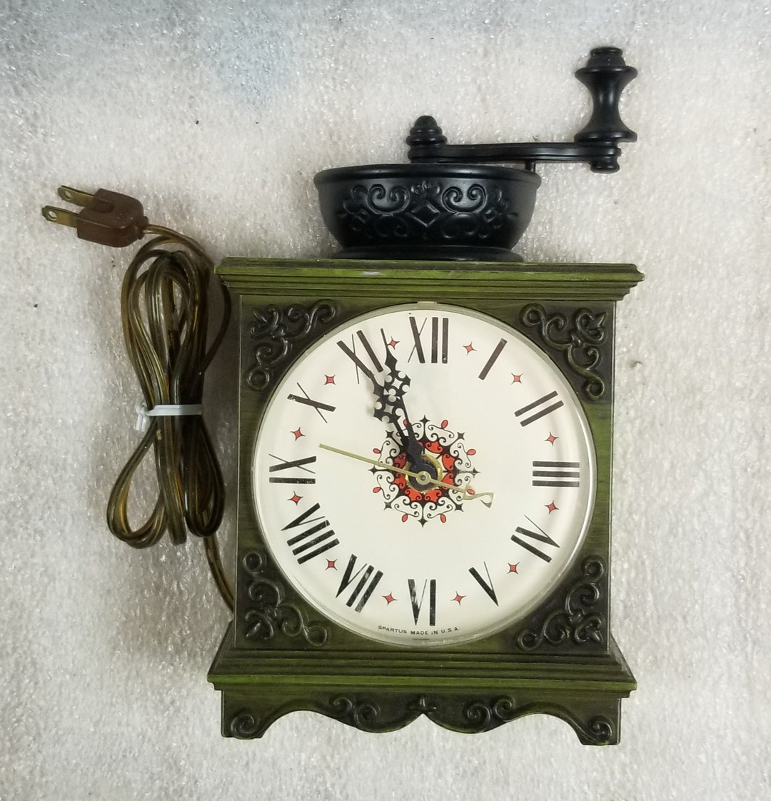 VINTAGE Spartus Electric Desk Clock H4610 Plastic Decor - Etsy