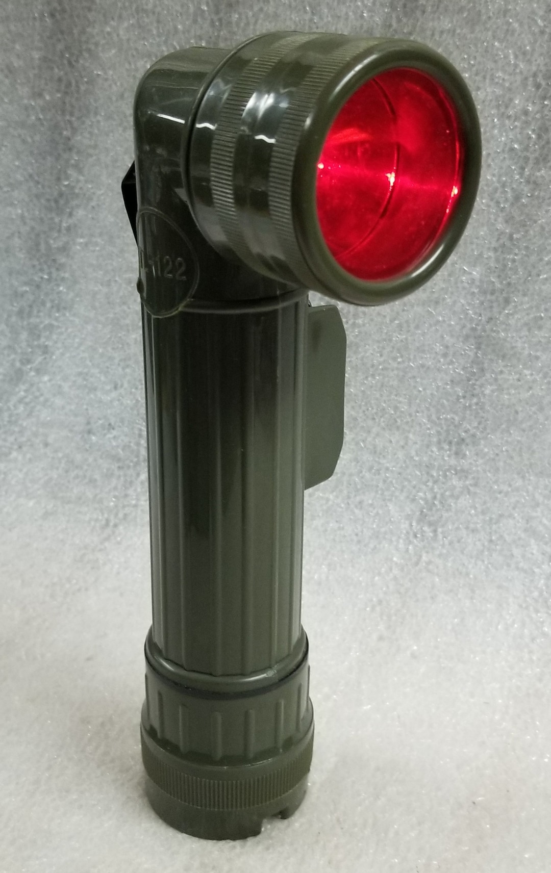 Vintage OD Green US Military Surplus Angle Flashlight Tactical TL-122 ...