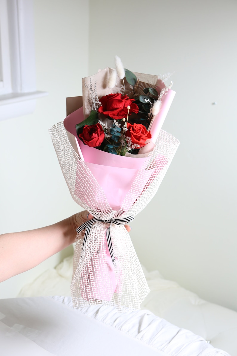 Preserved Fresh Rose Bouquet for Valentine's Day Gift - Etsy