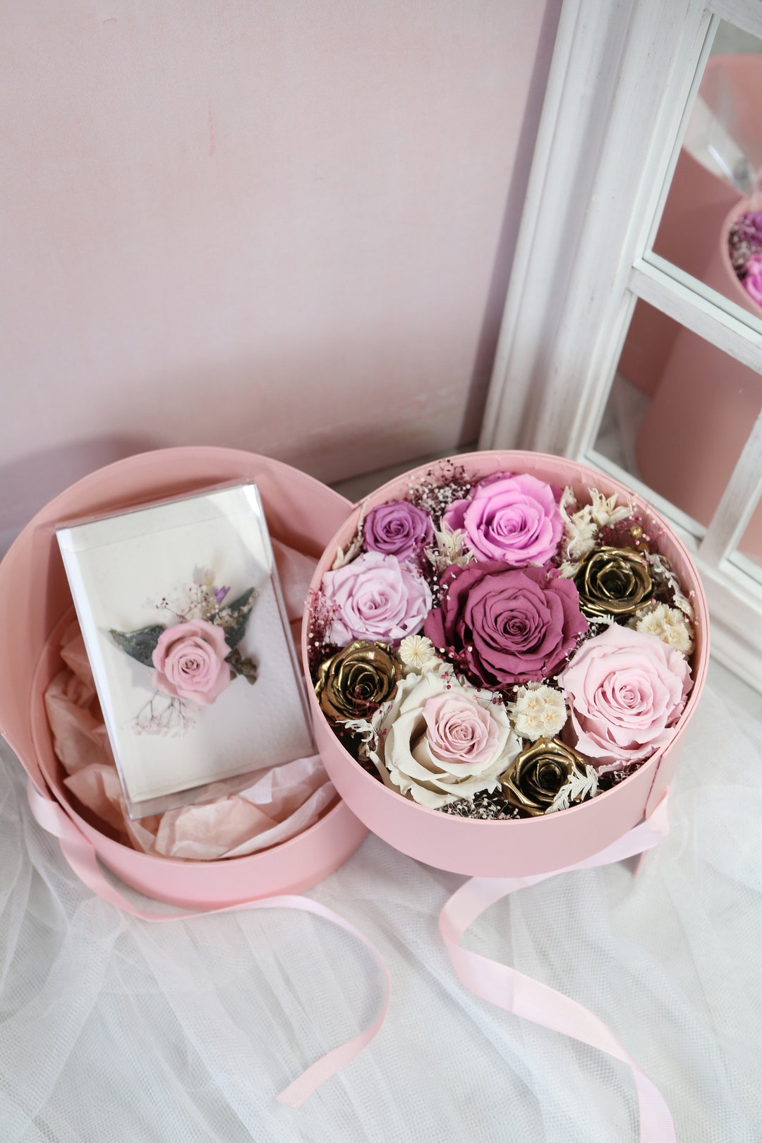 Floral Eternal Rose Gift Box - Romantic | Mother's Day Gift | Gift for ...