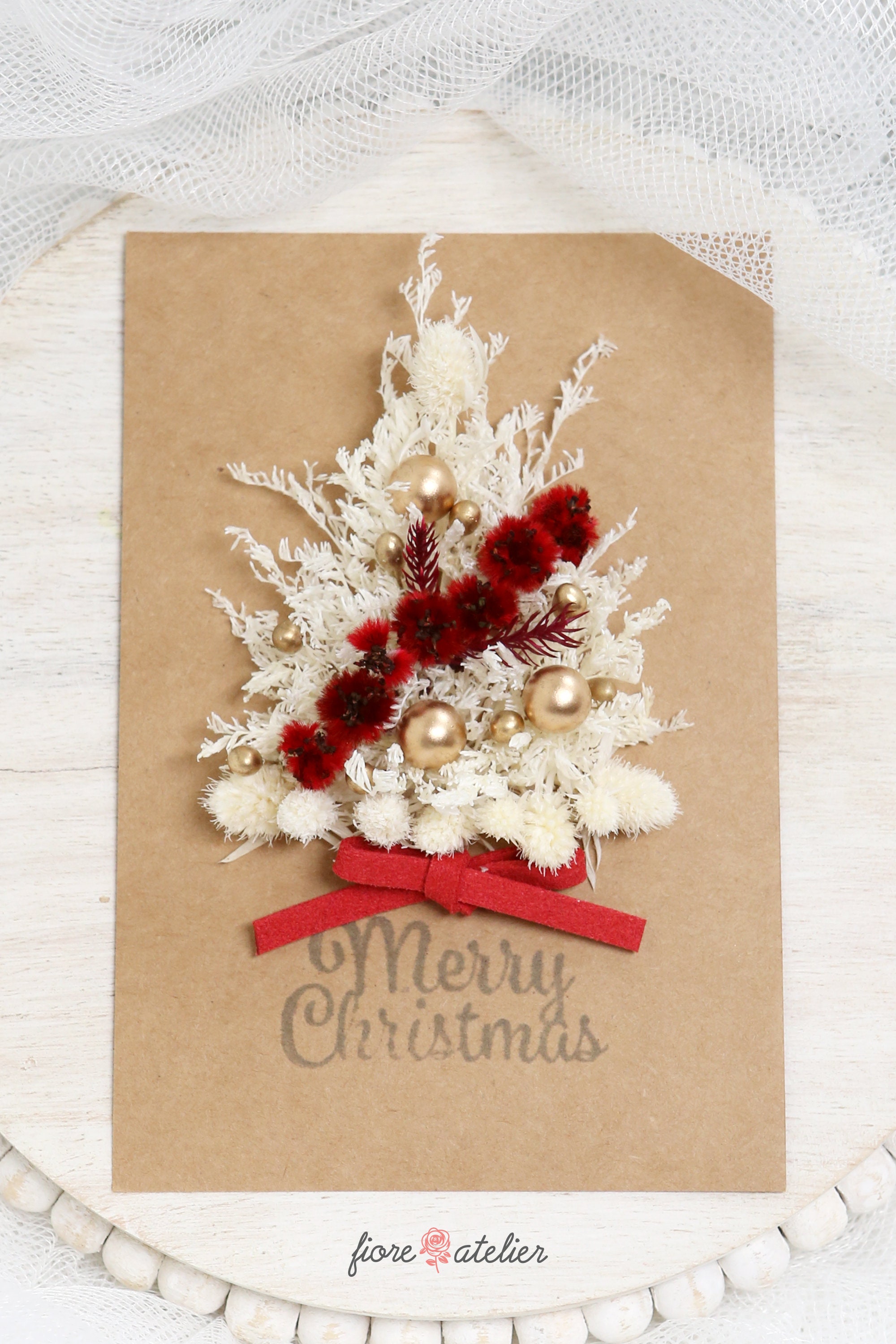 Limited QTY Handmade Christmas Card / Preserved Flowers and Dried ...