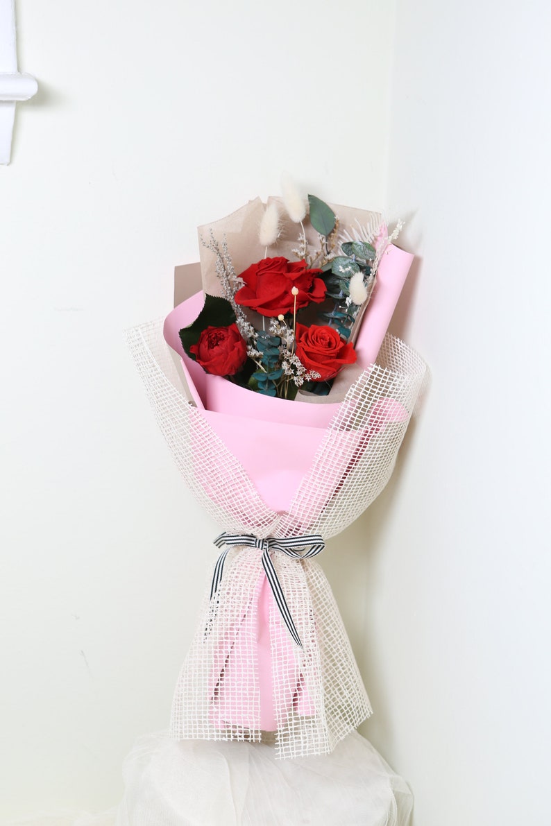 Preserved Fresh Rose Bouquet for Valentine's Day Gift - Etsy