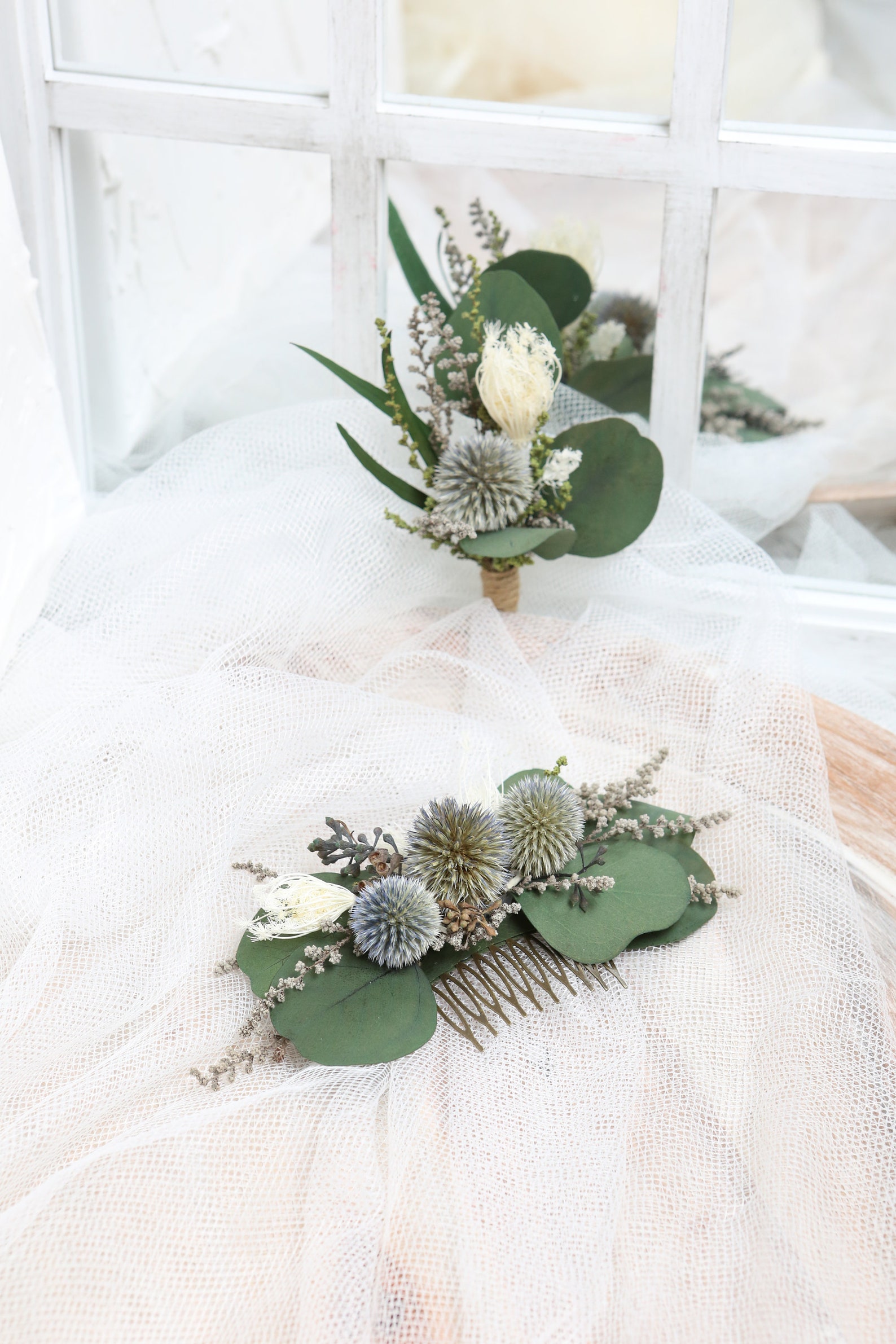 Bridal Green Hair Accessories Green Flower Hair Comb Green Wedding Hair ...