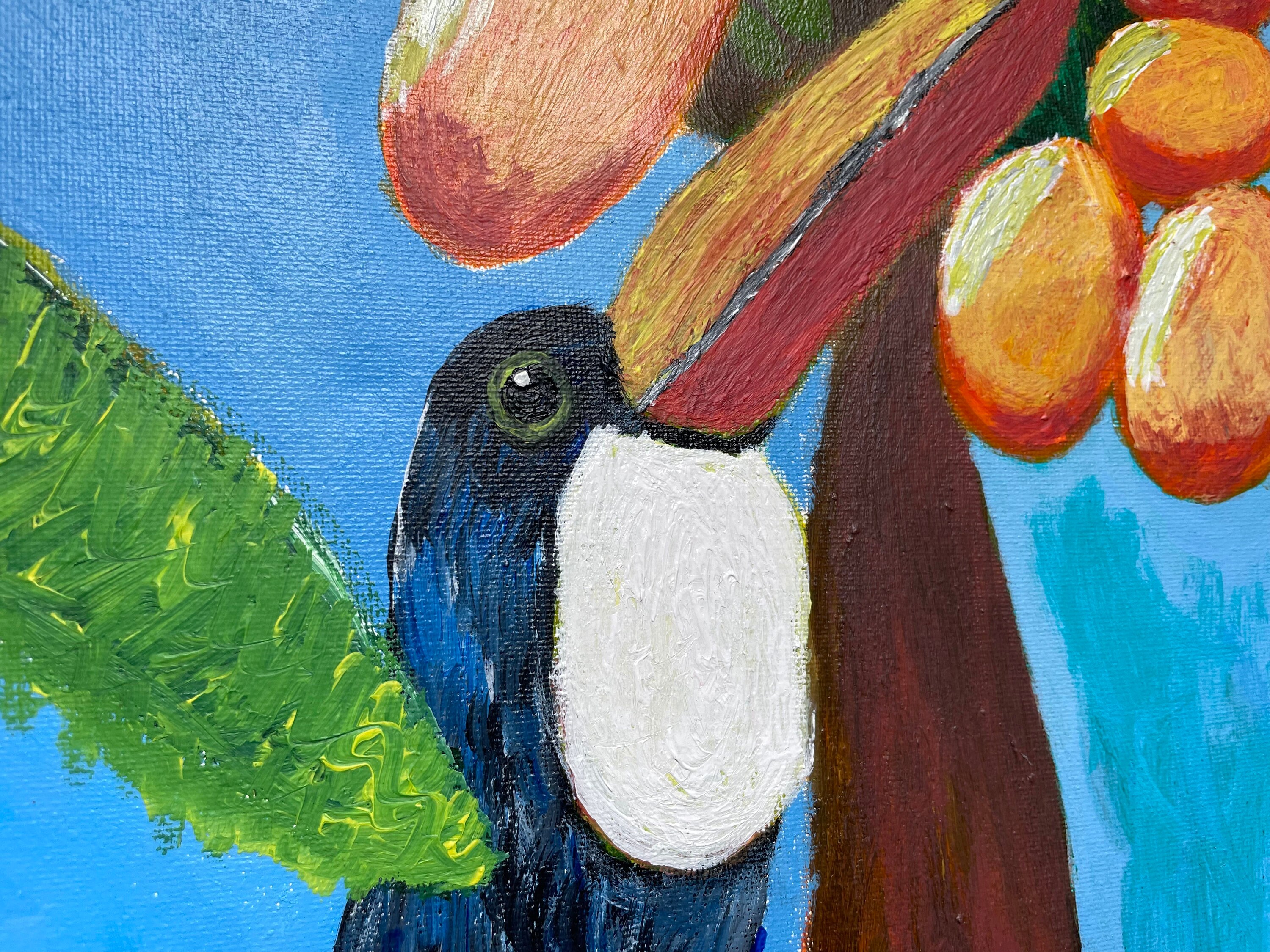 Toucan Wall Art Mango Tree Painting Original Tropical Wall Décor Jungle ...