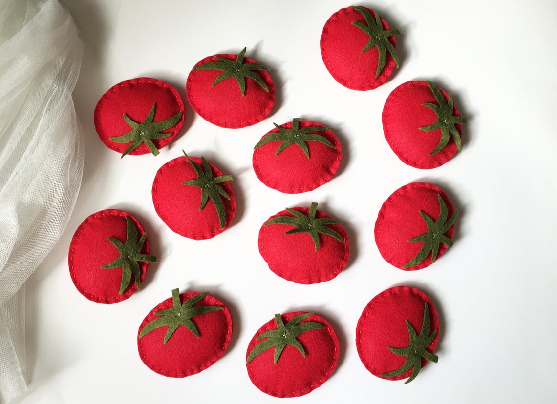 Felt Tomato Set Pretend Play Food Play Kitchen Food - Etsy