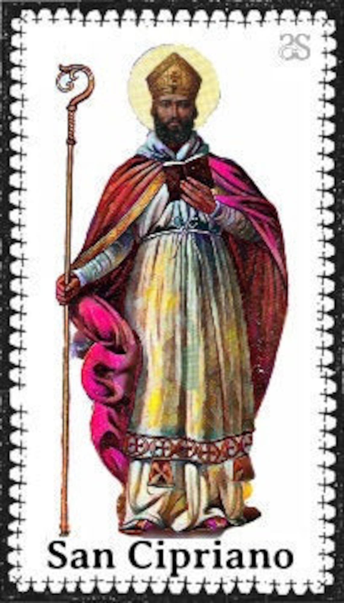 Mini estampa de oración de San Cipriano, tamaño billetera - Etsy España