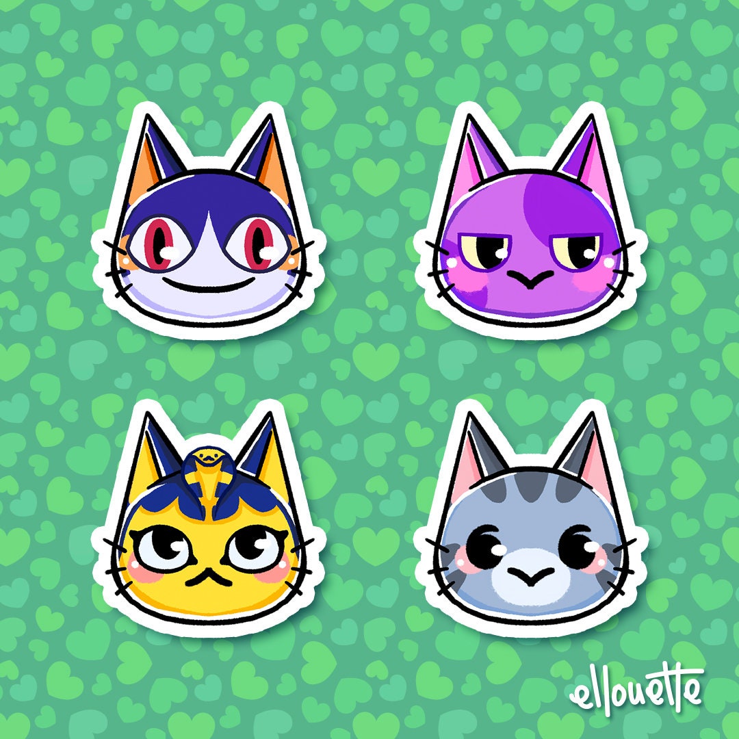 Animal Crossing Sticker Cat Villagers Rover Bob Lolly Ankha | Etsy