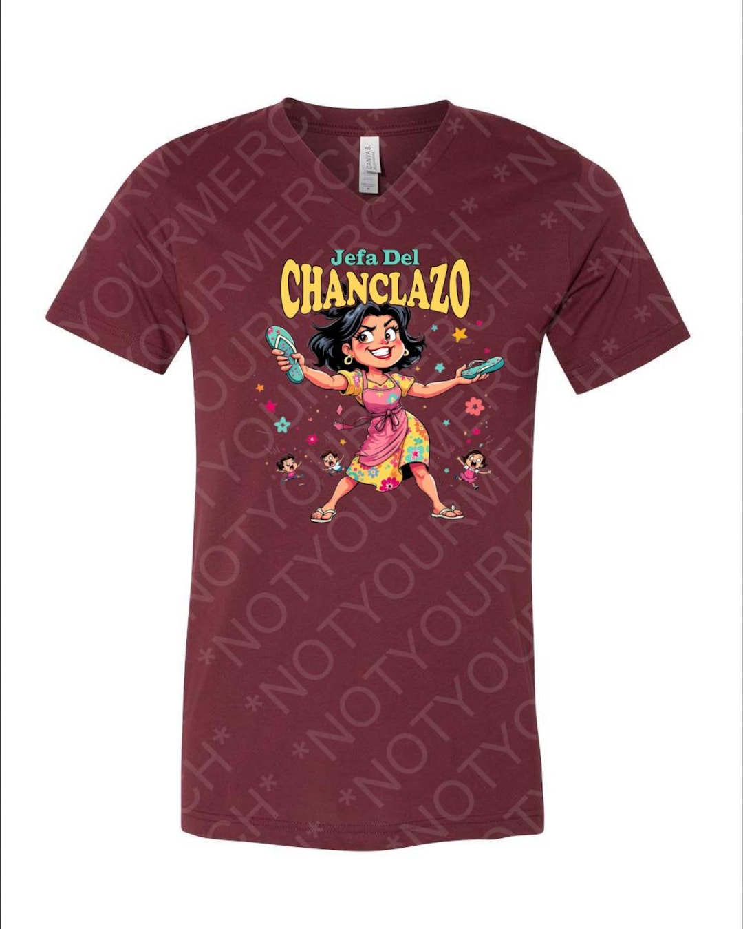 Jefa Del Chanclazo V-neck | Funny Latina Mom Shirt | Hispanic Humor Tee ...