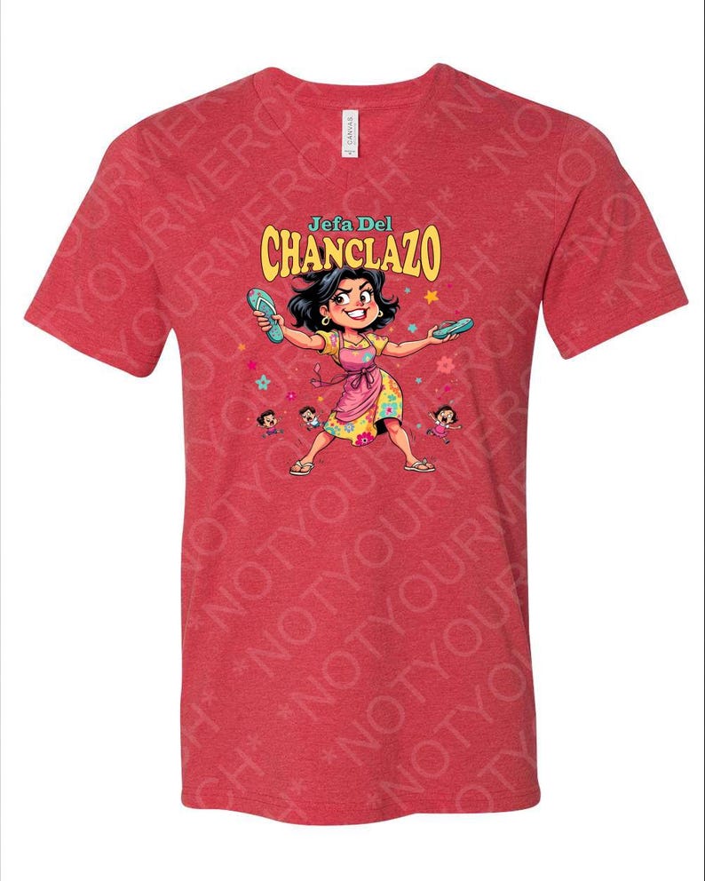 Jefa Del Chanclazo V-neck | Funny Latina Mom Shirt | Hispanic Humor Tee ...