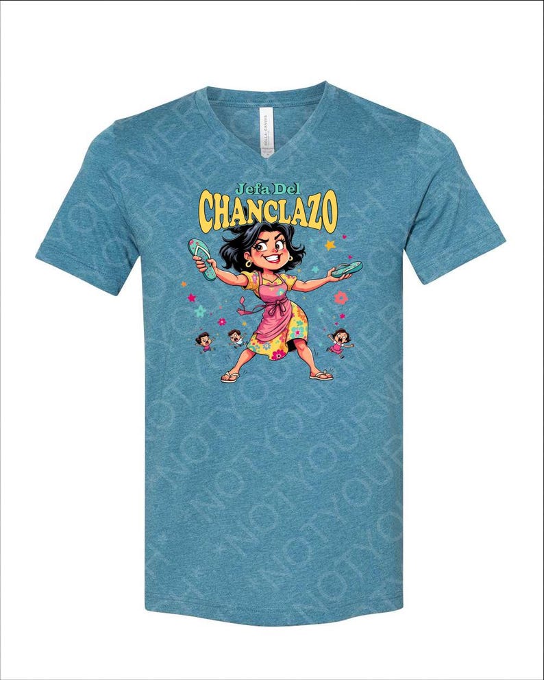 Jefa Del Chanclazo V-neck | Funny Latina Mom Shirt | Hispanic Humor Tee ...