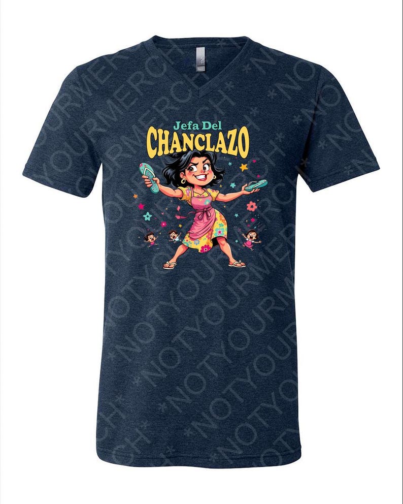 Jefa Del Chanclazo V-neck | Funny Latina Mom Shirt | Hispanic Humor Tee ...