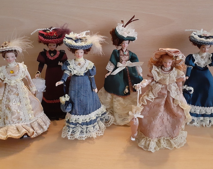 Dolls House Miniature 'bring on the Girls' Victorian Porcelain Ladies ...