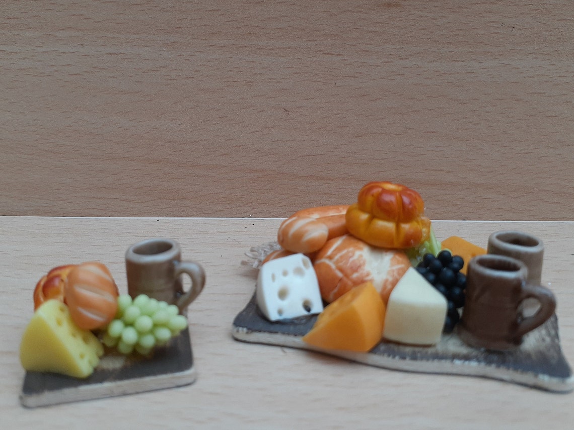 1:12 Dolls House Miniature Tudor Assorted Cheese and Bread on - Etsy