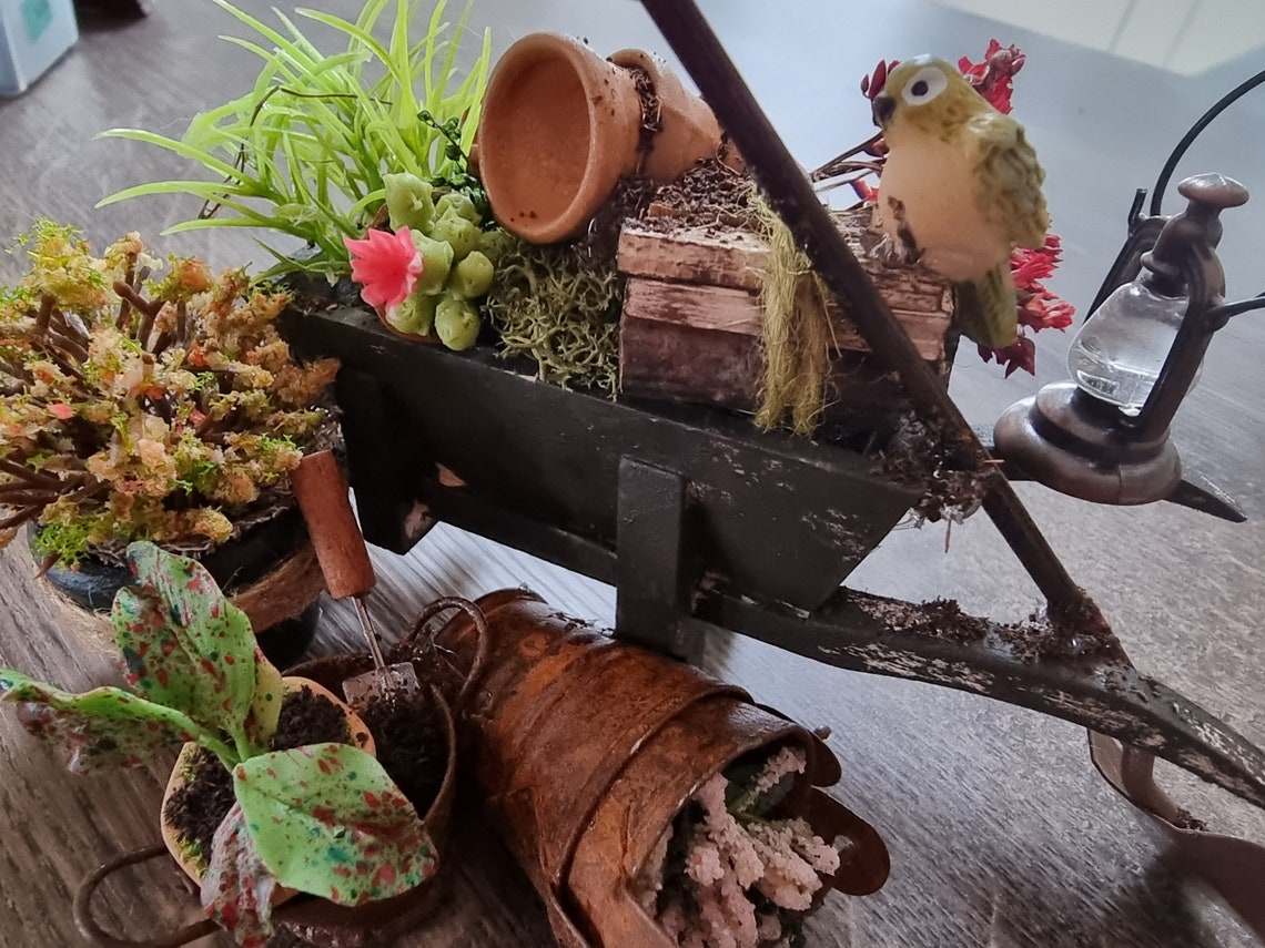 Dolls House Miniature 'forgotten Barrow' A Neglected Wheelbarrow Full ...