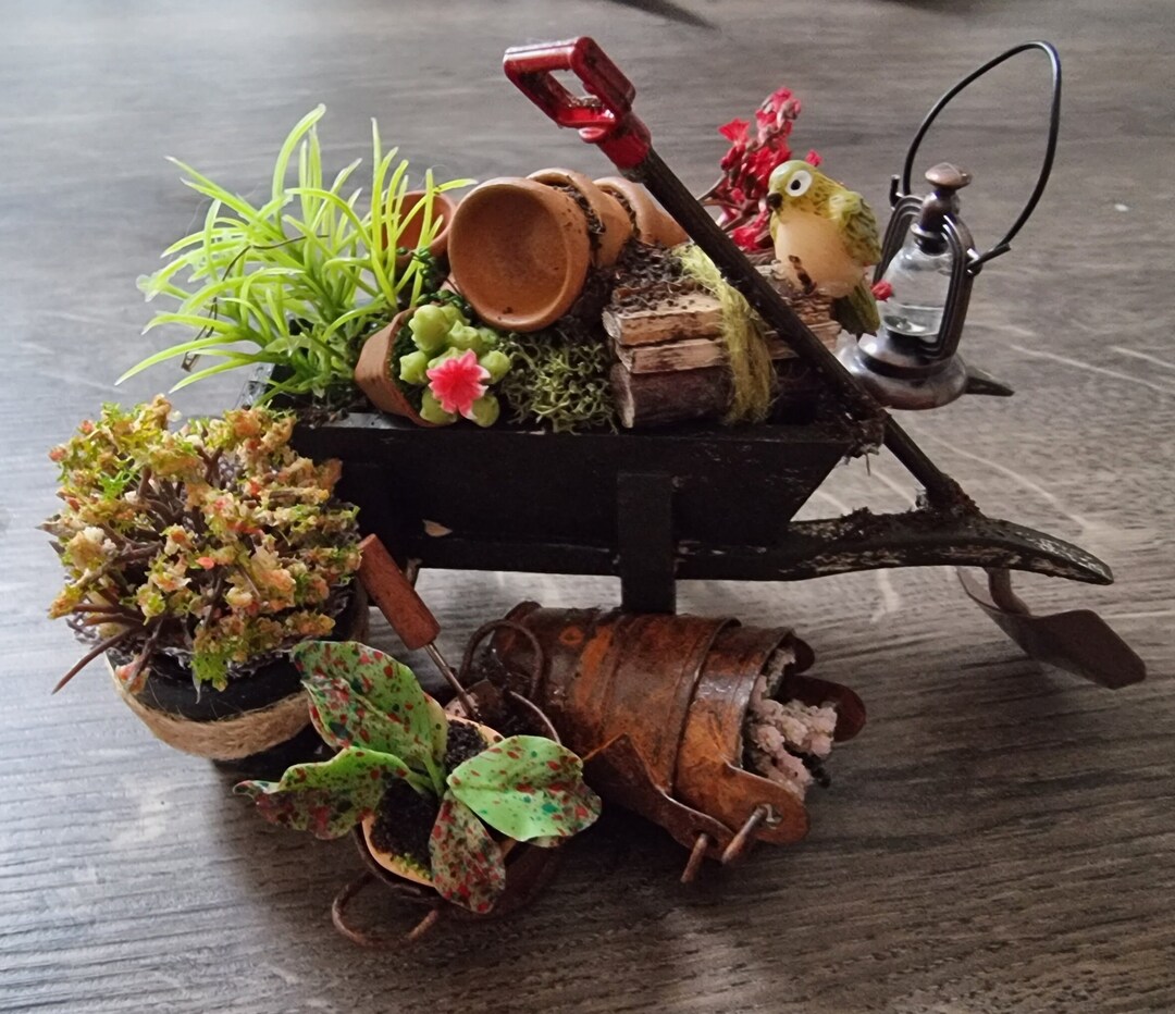 Dolls House Miniature 'forgotten Barrow' A Neglected Wheelbarrow Full ...