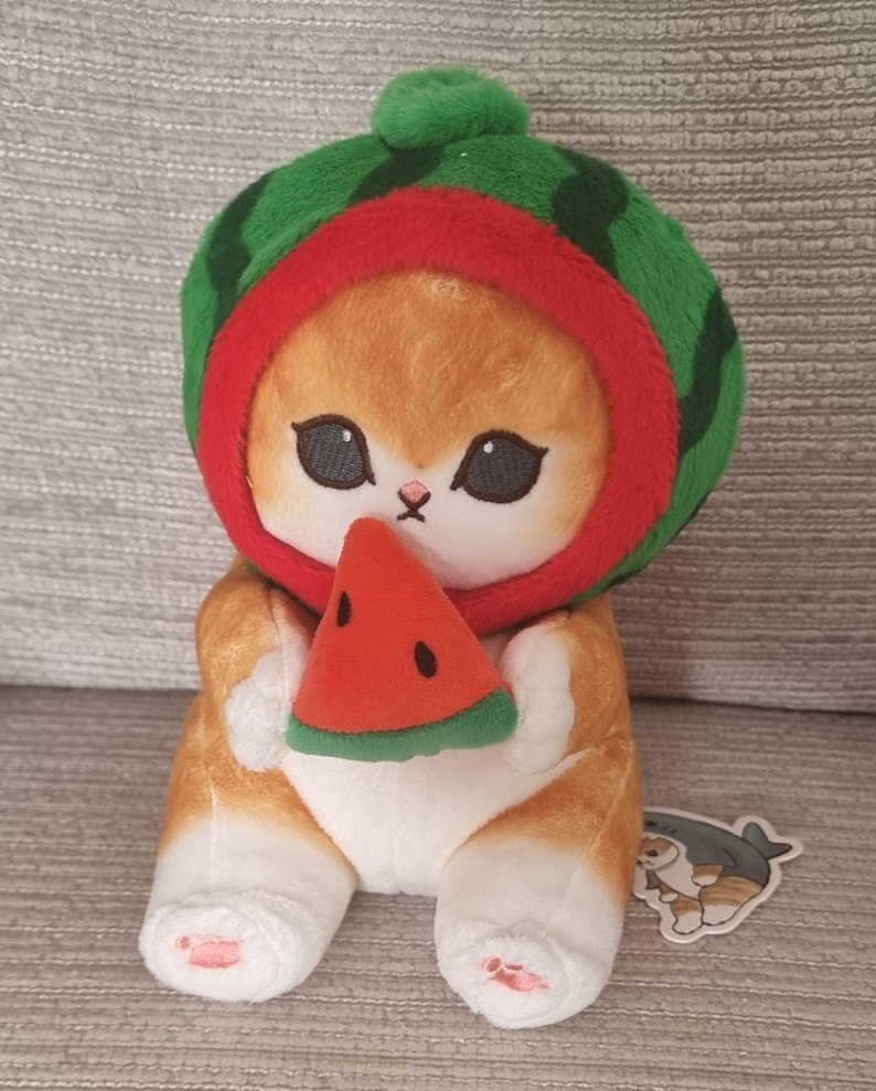 Collectable Mofusand Cat Plushie Soft Toy Watermelon Series and Boba (9 ...