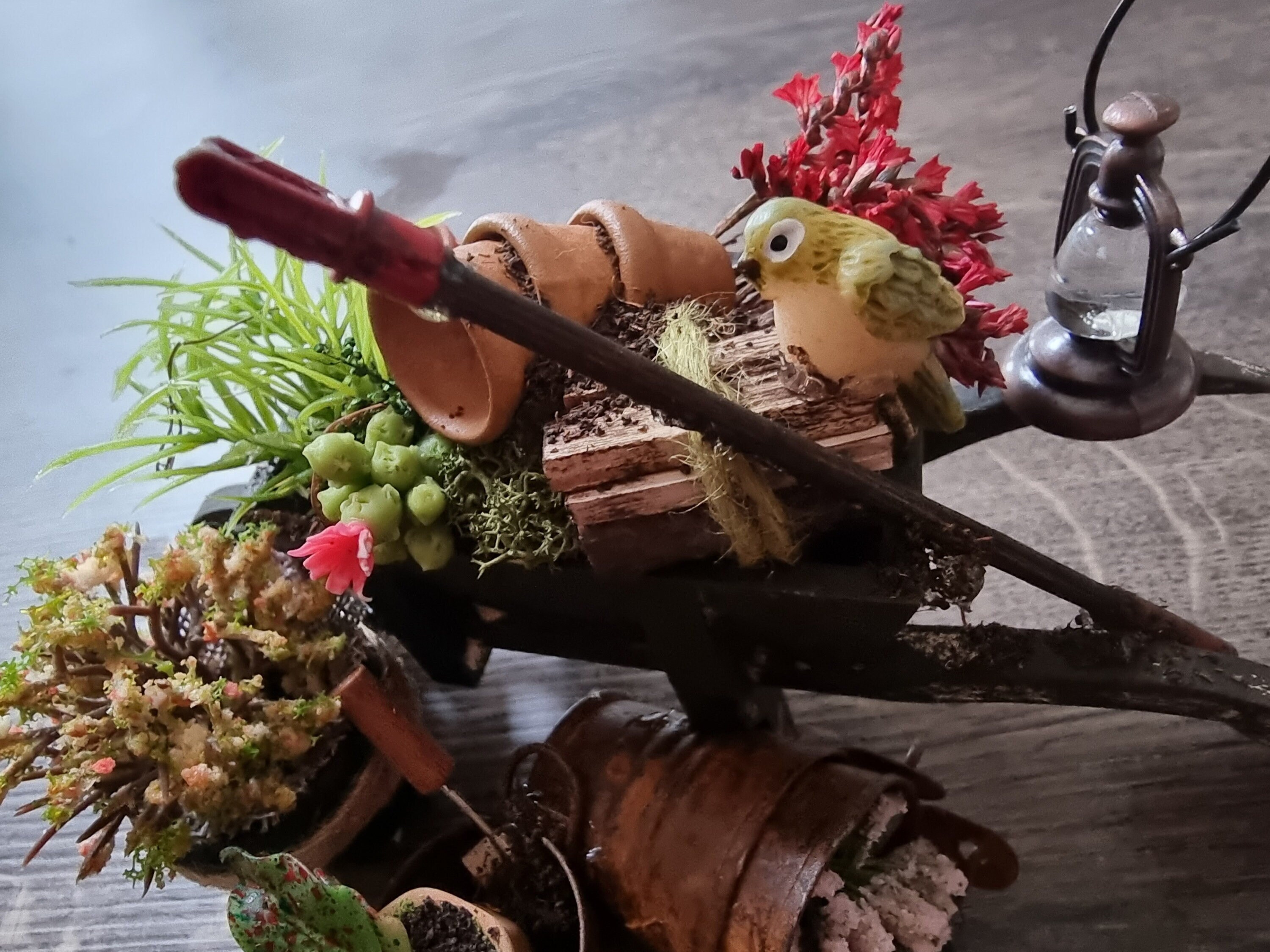 Dolls House Miniature 'forgotten Barrow' A Neglected Wheelbarrow Full ...