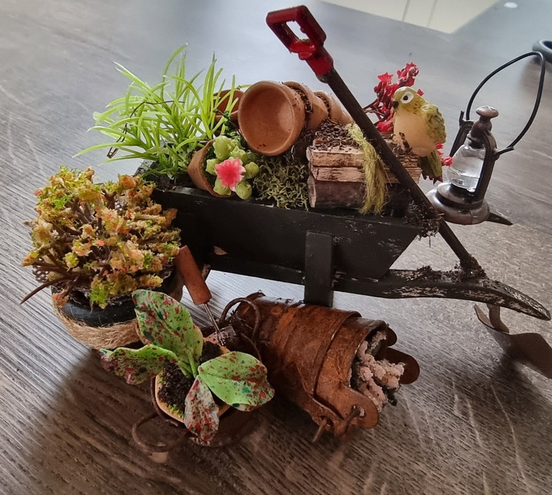 Dolls House Miniature 'forgotten Barrow' A Neglected Wheelbarrow Full ...