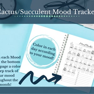 CACTUS & SUCCULENT Potted Plant Mood Tracker Cacti Journal - Etsy
