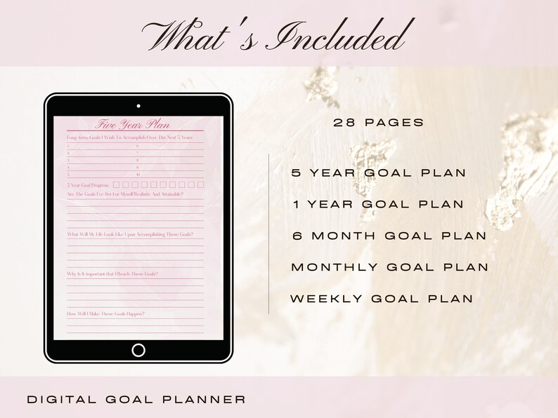 Digital 5 Year Plan | 5 Year Goal Planner | Downloadable Goodnotes ...