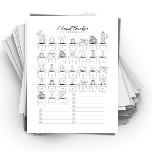 CACTUS & SUCCULENT Potted Plant Mood Tracker Cacti Journal - Etsy