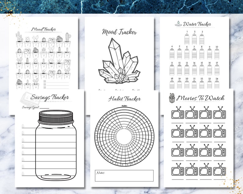 Bullet Journal Printable Tracker Bundle Inserts Printable - Etsy