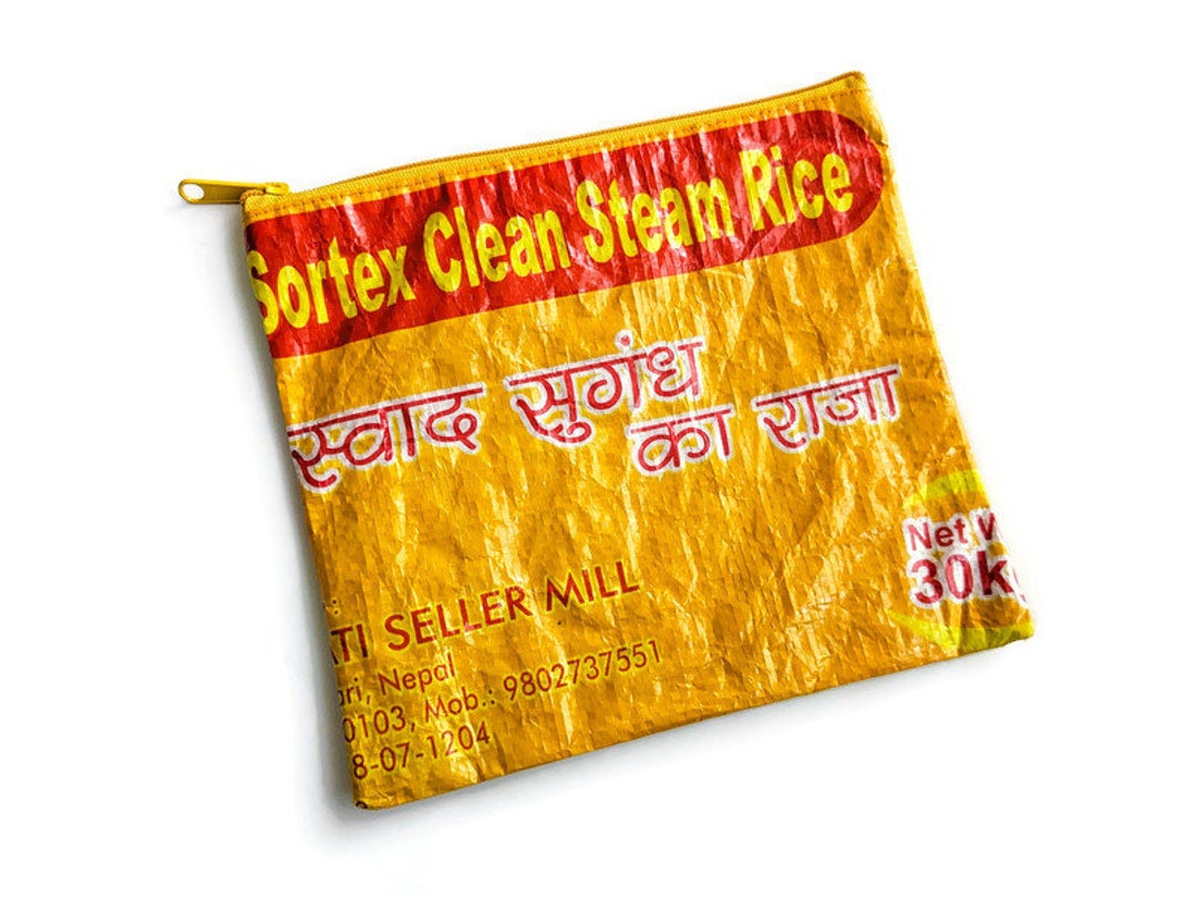 Upcycled Rice Sack, Zipper Pouch, Fair Trade, Rice Sack, Pencil Case ...