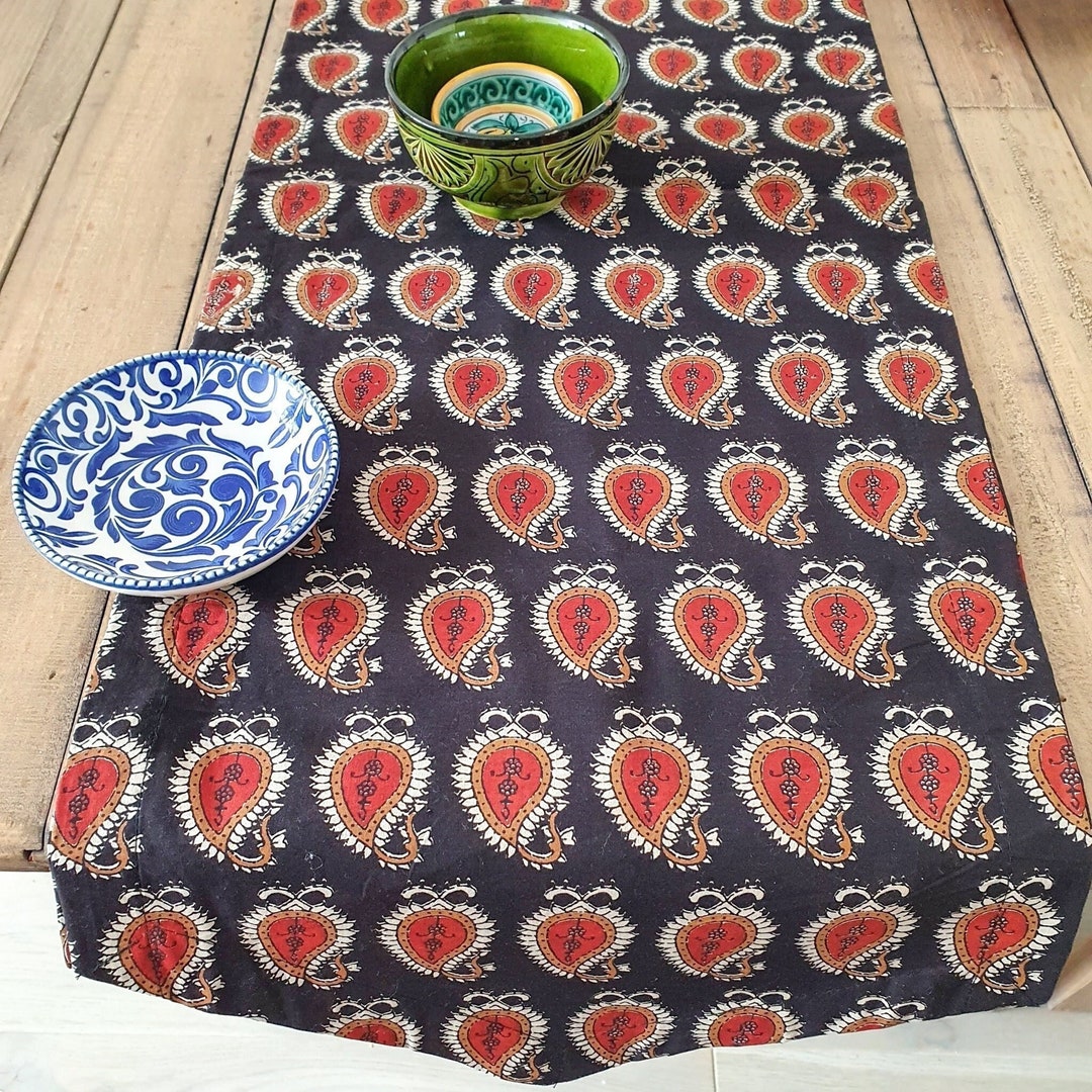 Boho Indian Block Print Table Runner, Ethnic Tablerunner, Indian Table ...