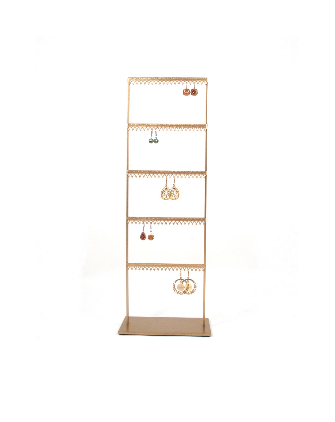 Gold Metal Earring Display Stand, Jewelry Organizer, Made in USA - Etsy