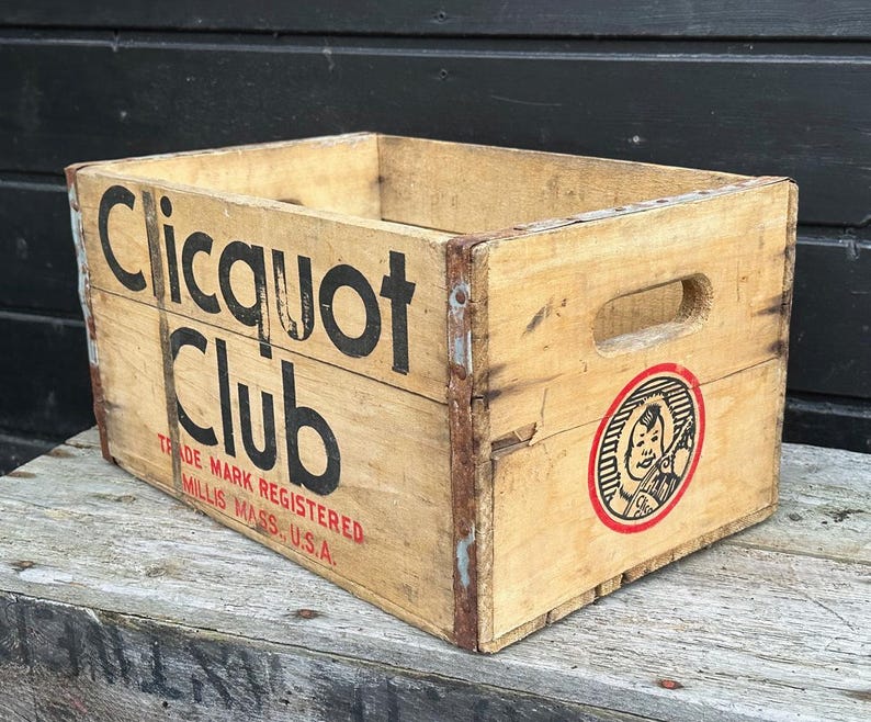 Vintage Clicquot Club Beverage Crate Wooden Crate Original USA Wood ...