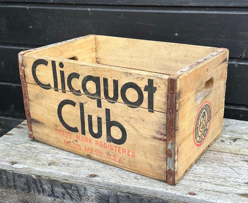 Vintage Clicquot Club Beverage Crate Wooden Crate Original USA Wood ...