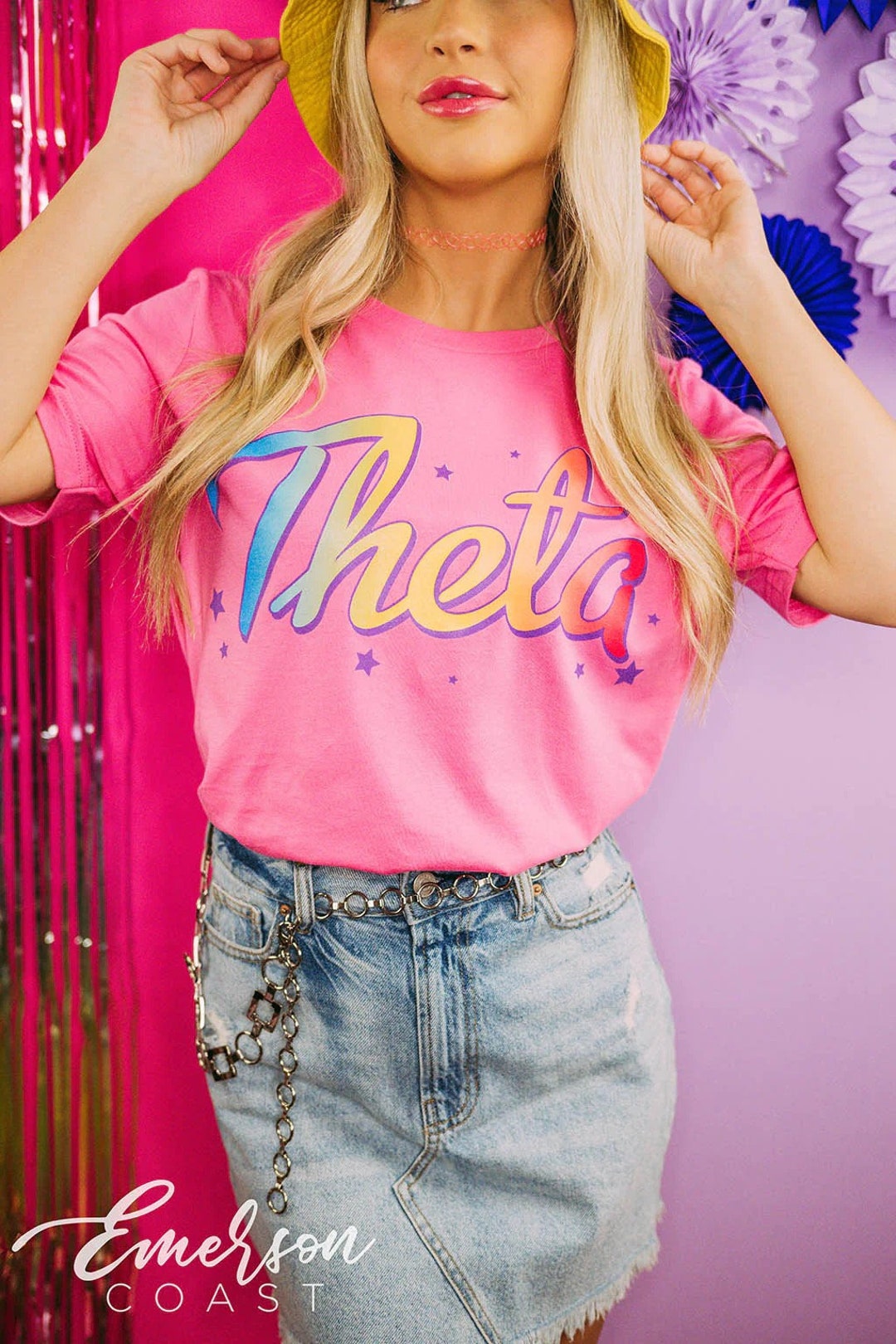 Kappa Alpha Theta Rainbow Letters Tee Sorority T-shirt Greek T-shirt ...
