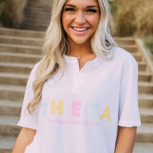 Kappa Alpha Theta Colorful Letters Henley Sorority Henley Greek Henley ...