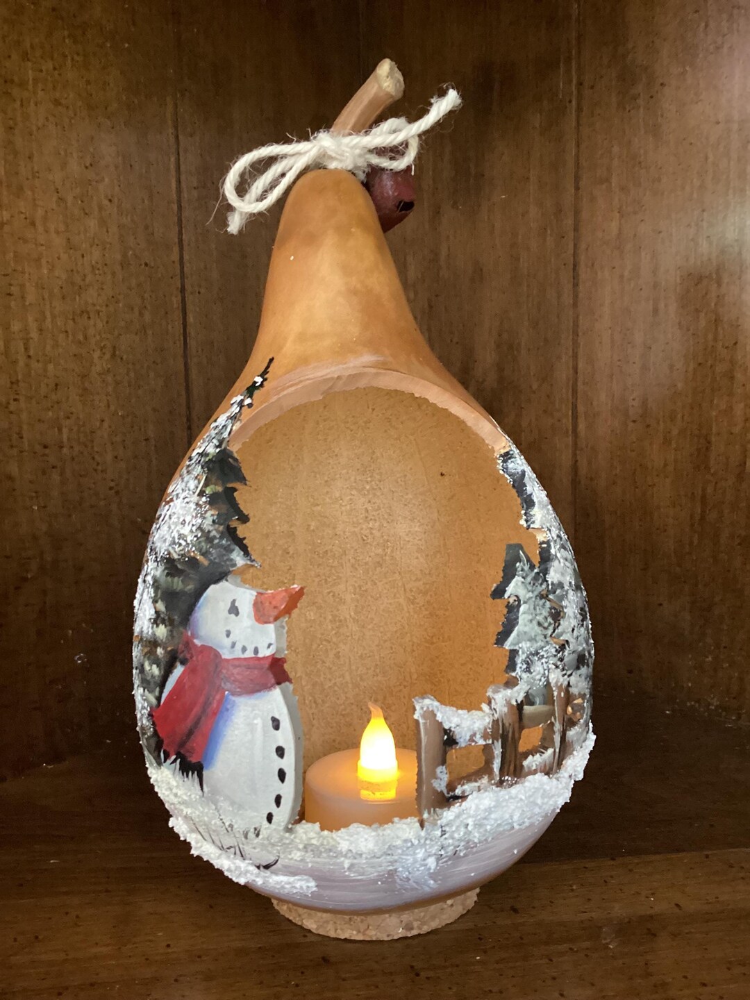 Carved and Painted Gourd Luminary - Etsy