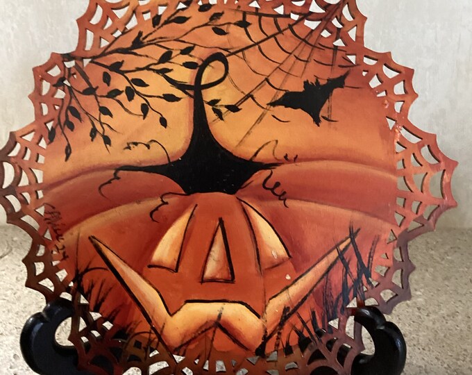 Hand Painted Halloween Plate - Etsy