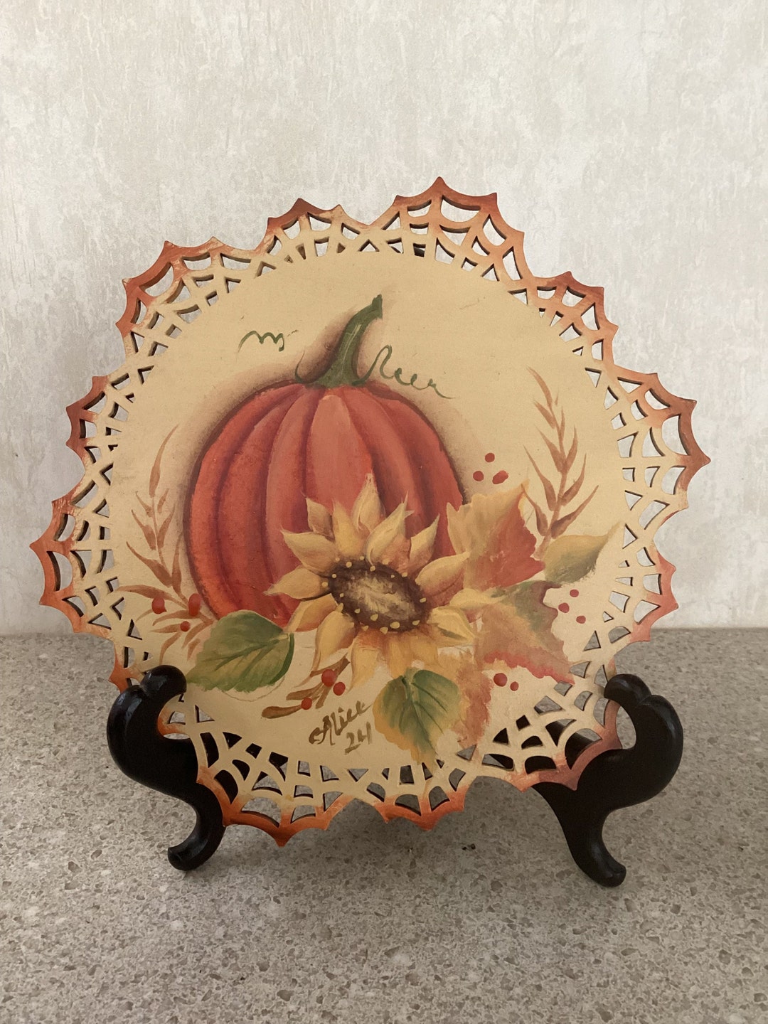 Hand Painted Fall Plate - Etsy