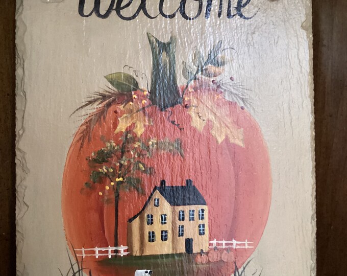 Hand Painted Welcome Fall Slate Sign - Etsy