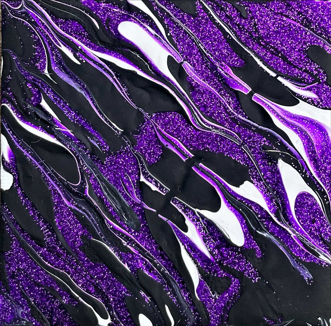 Purple Waves Mini Painting - Etsy