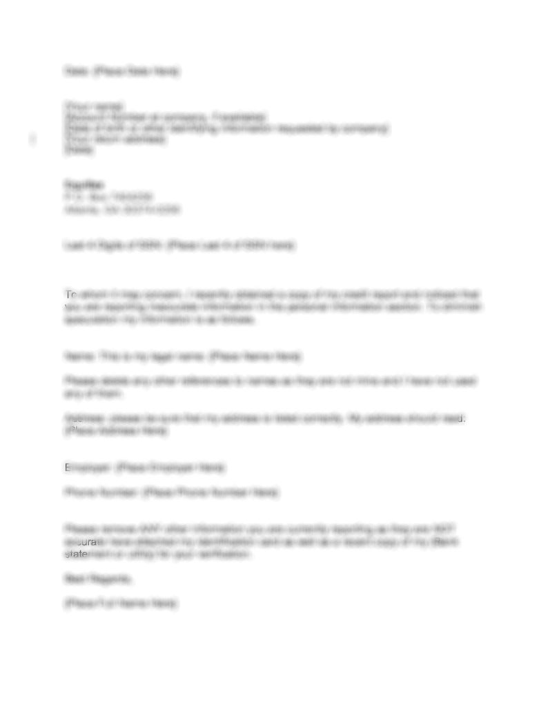 Equifax Personal Information Dispute Letter - Etsy