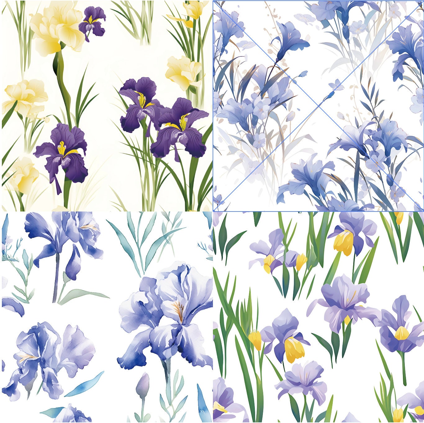 Japanese Flowers SEAMLESS Patterns, Digital Paper, 12 Designs 12x12in ...