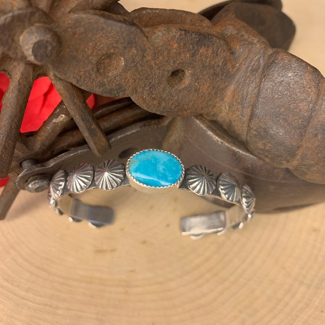 Kingman Turquoise Cuff Bracelet - Etsy