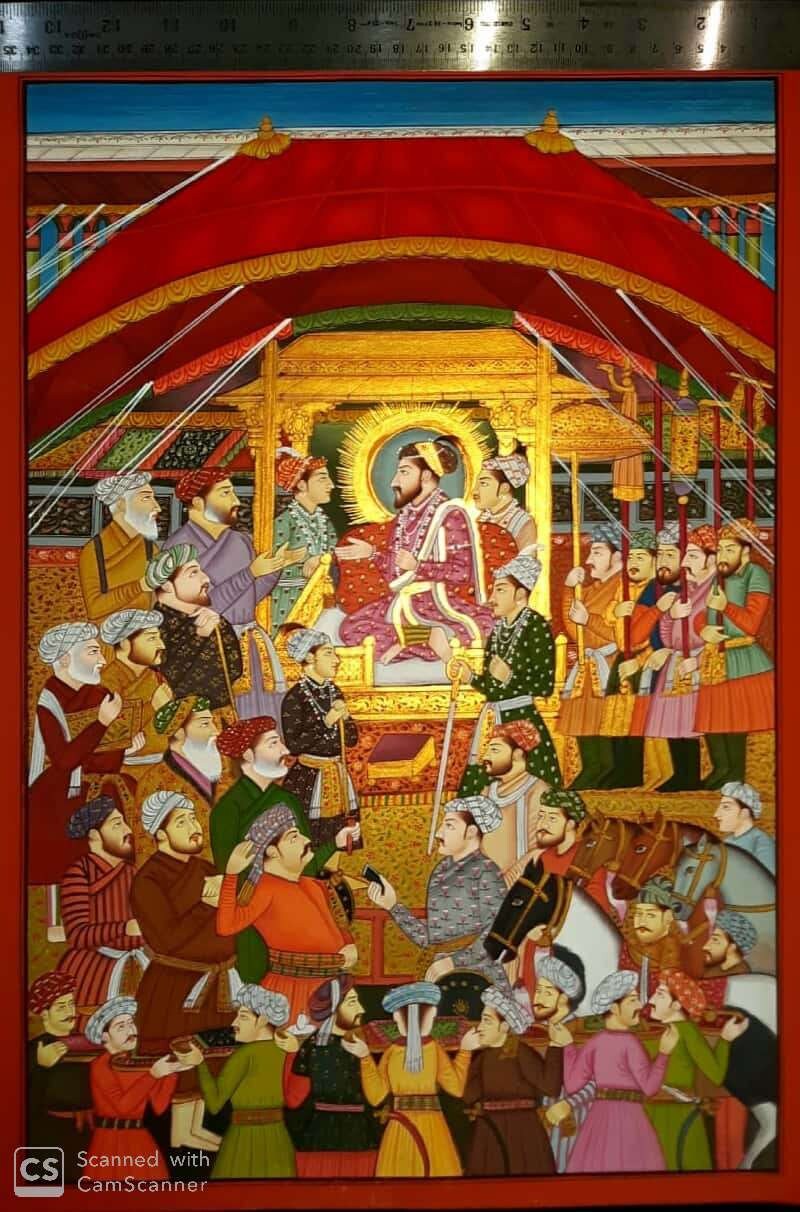 Indian Mughal Moghul Miniature Wall Art Homedécor Watercolor Painting ...