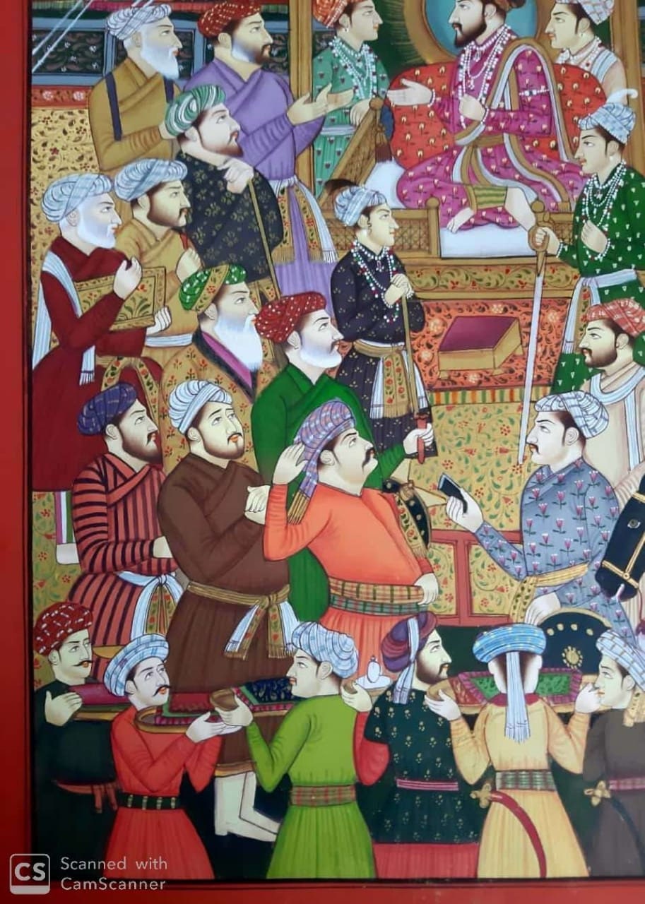 Indian Mughal Moghul Miniature Wall Art Homedécor Watercolor Painting ...