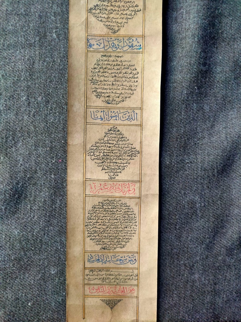 Islamic Handwritten Quran Surah Manuscript Paper Scroll Thuluth Script ...