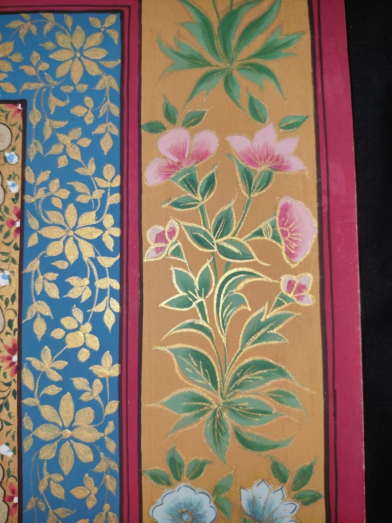 Talismanic Islamic Handwritten Calligraphy Panel Tughra Qataa Couplet ...