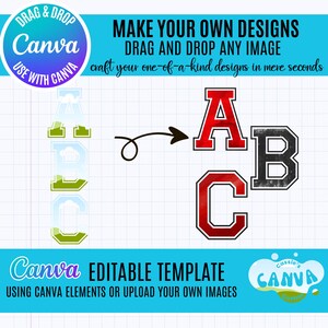 Varsity Sports Canva Frame Template: A-Z Alphabet, Numbers ...