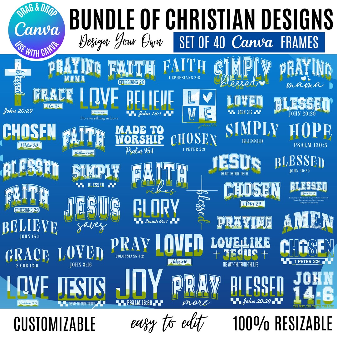 Christian Canva Template Bundle, Bible Verse Designs (digital Download ...