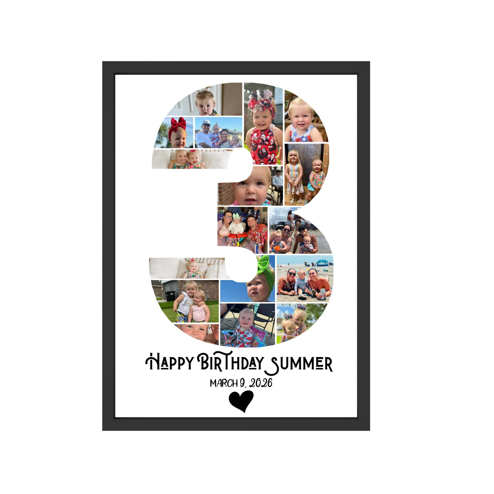 3rd Birthday Photo Collage Template: Number 3, 17 Photos (canva ...